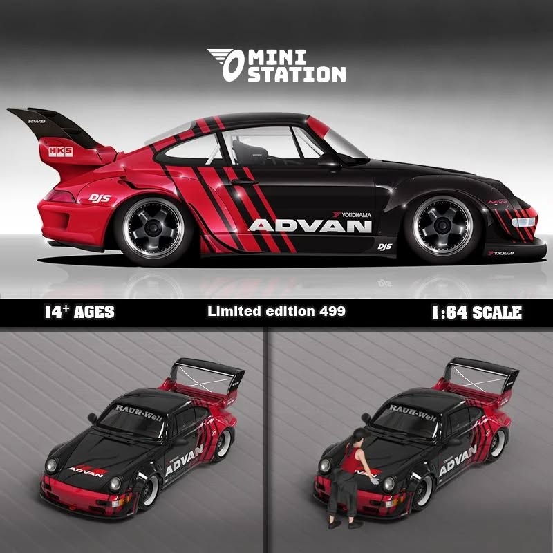 (MS640864-1) Porsche RWB (Advan Livery) (High Wing version) with figur ...