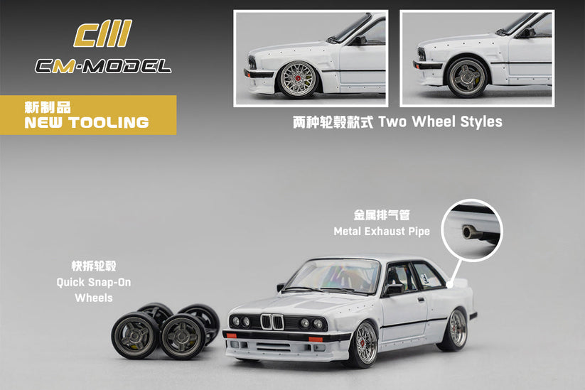 (Pre-Order)(CM64-E30-01) Pandem M3E30 Pearl White – 303 Exclusive Diecasts