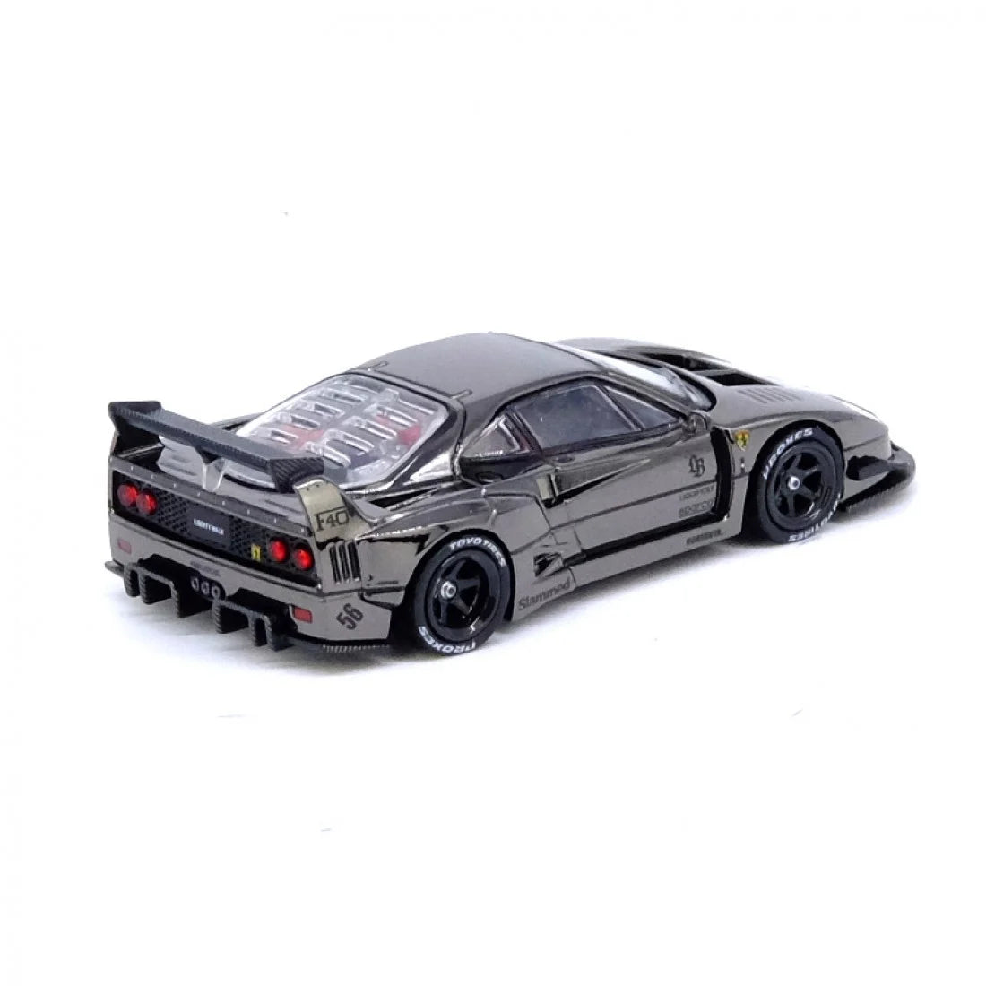 (IN64-LBWKF40-CHB) LBWK Ferrari F40 Chrome Black – 303 Exclusive Diecasts